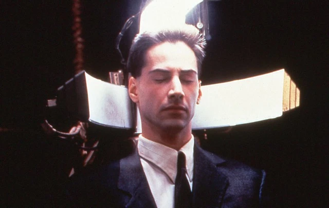 DIAPOSITIVE DE PRESSE Slide Keanu Reeves "Johnny Mnemonic" Robert Longo ...