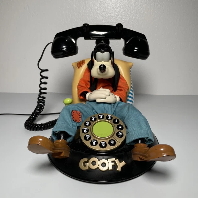 DISNEY TELEMANIA GOOFY Animated Talking Landline Corded Telephone Phone ...