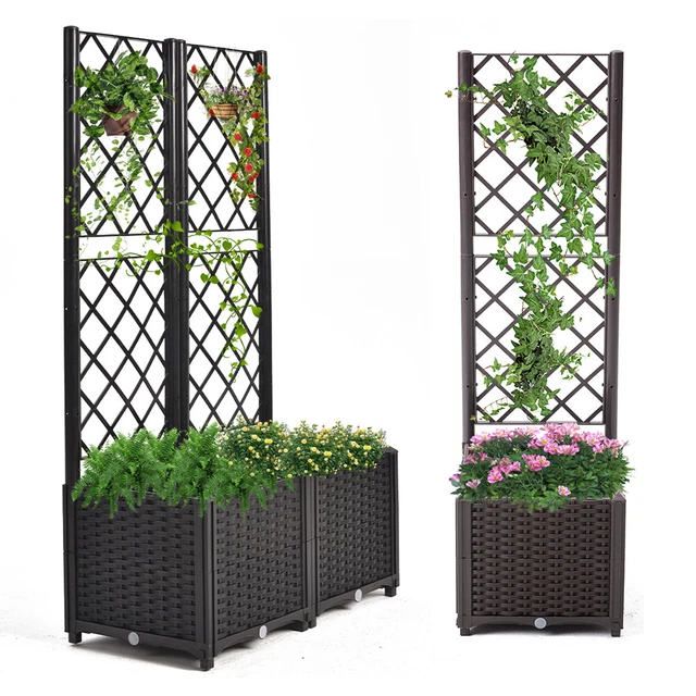 SPALIER MIT PFLANZKASTEN Blumentopf Pflanzenbeet Gartenbeet Balkon ...