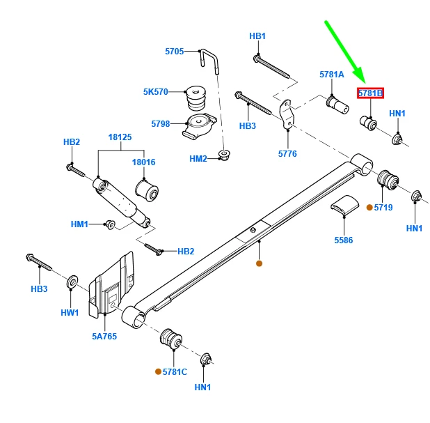 NEW FORD TRANSIT Connect Mk1 Rear Spring Outer Shackle Bush 4408459 ...