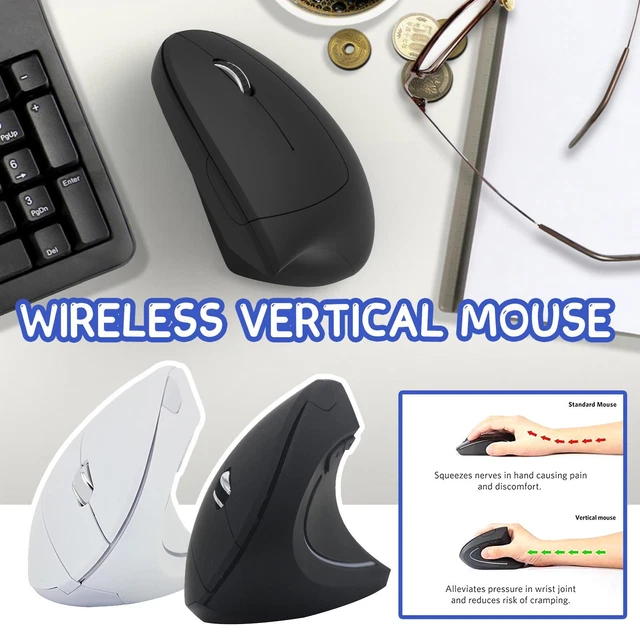 WIRELESS GAMING MOUSE Vertical Ergonomic Optical Rechargeable For PC ...