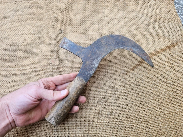 ANTIQUE FASCHINE KNIFE Hatchet Billhook Weapon Axe Tool Blacksmith Hand ...