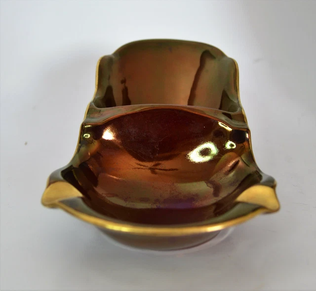 CARLTON WARE PIPE Rest and Shell Gold Rimmed Vase 1930s - 40s Rouge ...