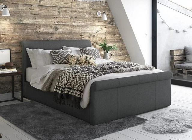 DREAMS WILSON GREY Upholstered Ottoman Bed Frame Double (4'6) WAS £499 ...