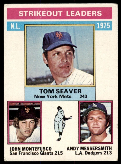 1976 TOPPS TOM Seaver/John Montefusco/Andy Messersmith VG+ New York ...
