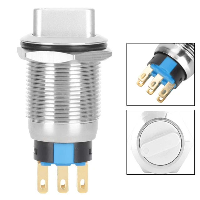 HEAVY DUTY 19MM 2NO 2NC Push Button for Automobile Modification £8.19 ...