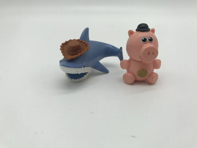DISNEY TOY STORY Mr Shark in Woody Cowboy Hat & Dr. Porkchop Mini-figs ...