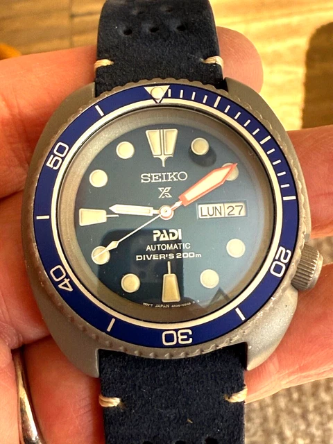 CUSTOM SEIKO TURTLE Mod 1-of-1 with blue dial and coated case EUR 199 ...