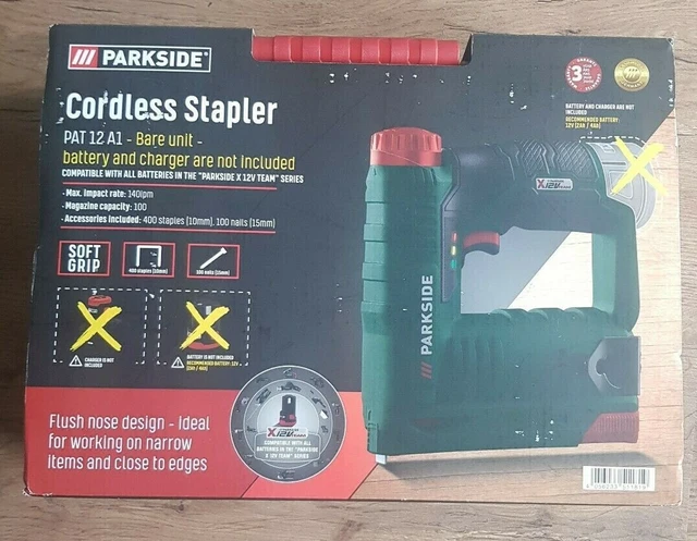 PARKSIDE CORDLESS STAPLER Nailer 12v UNIT ONLY - NO BATTERY OR CHARGER ...