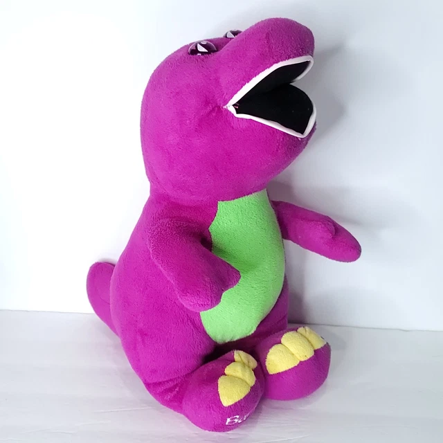 BARNEY THE DINOSAUR Plush Singing Toy 19" Large Stuffed Animal Purple I ...