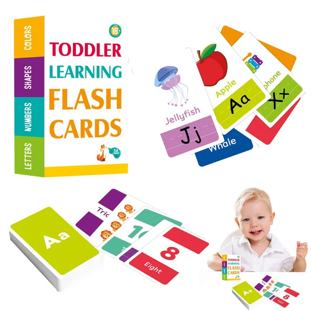 FLASH CARDS FOR Kids Alphabet Toddlers Early Learning Educational First ...