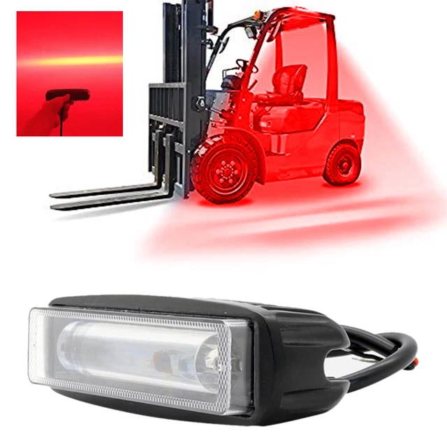 6-LED 30W FORKLIFT Truck RED Line Warning Lamp Safety Working Light 10 ...