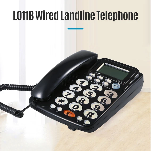 DESKTOP CORDED LANDLINE Phone Wired Telephone Large Button Hands-free ...