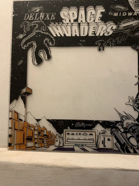 RARE ORIGINAL1980S BALLY MIDWAY SPACE INVADERS DELUXE ARCADE GLASS ...