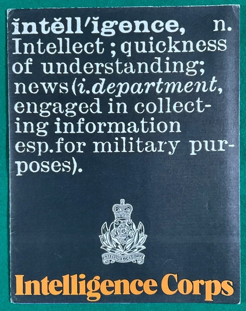 BRITISH ARMY INTELLIGENCE Corps 1973 Vintage Recruitment Brochure ...