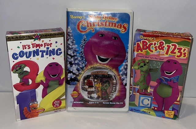 BARNEY'S VHS LOTOF 3 night before christmas/it's time for counting/abc ...