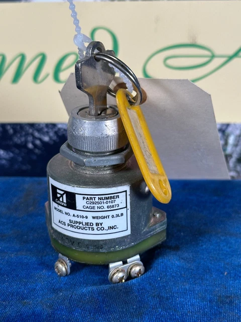 CESSNA (ACS) IGNITION Switch With Key Model# A-510-9 P/N: C292501-0107 ...