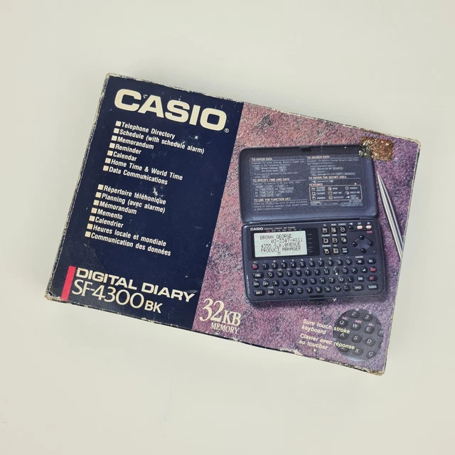 CASIO DIGITAL DIARY SF-4300BK 32KB 1980s Vintage Personal Organizer ...
