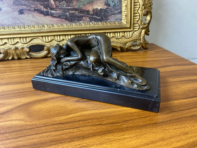 BRONZE SKULPTUR DORNRÖSCHEN Art déco auf Marmor montiert Nach Milo EUR 180,00 - PicClick DE