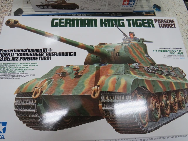 TAMIYA GERMAN KING Tiger Porsche Turret Tank 1/35 Scale Plastic Kit £35 ...