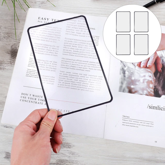4 PCS HANDHELD Magnifying Lens Reading Magnifier Ultra Thin £6.85 ...