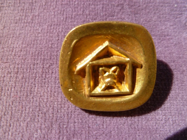 RARE BOUTON ANCIEN bronze Line Vautrin antique button 21 mm Cochon ds ...
