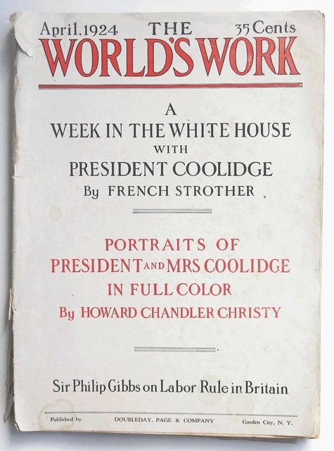 1924 WORLD'S WORK Magazine April Good Grade 1920s MANY ADS President ...