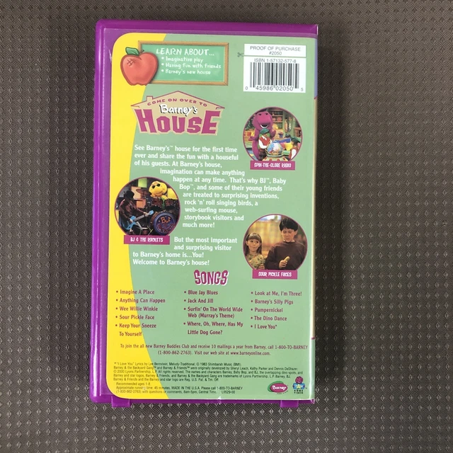 BARNEY - COME on Over to Barneys House (VHS, 2000) $12.36 - PicClick CA