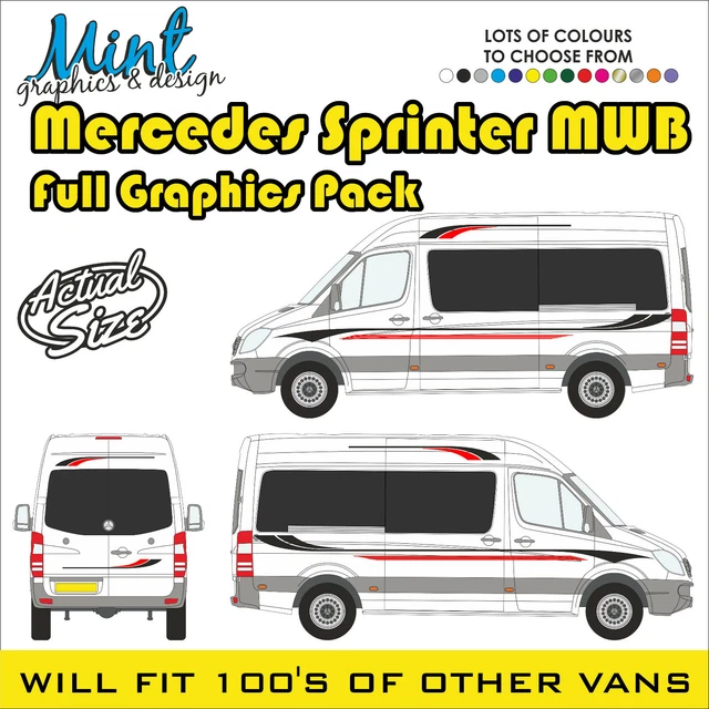 MWB MERCEDES SPRINTER Wohnmobil Aufkleber Aufkleber Van Grafik KEIN P&P ...