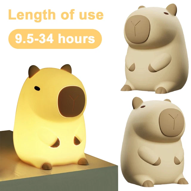 CAPYBARA NIGHT LIGHT Cartoon Pat Light USB Charging Cute Touch Lamp for ...