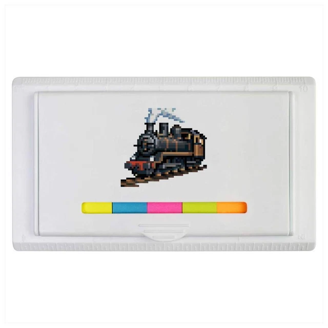 'STEAM-POWERED LOCOMOTIVE TRAIN Pixel Art ' Sticky Note Ruler Pad ...