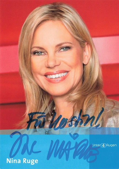 NINA RUGE, ORIGINALAUTOGRAMM, alte Autogrammkarte, u.a. "Leute heute ...