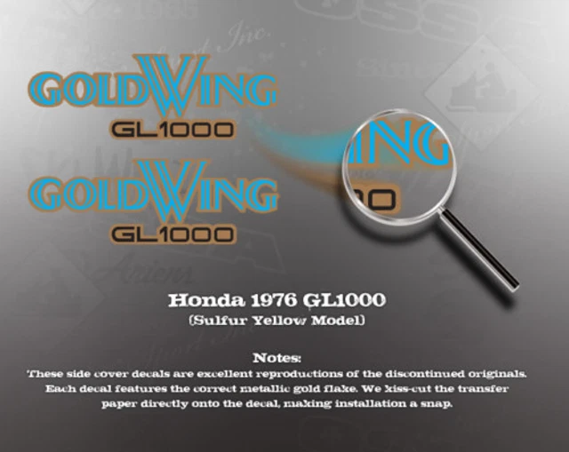 HONDA GL1000 SULFUR Yellow Side Cover Decals Graphics £16.46 - PicClick UK