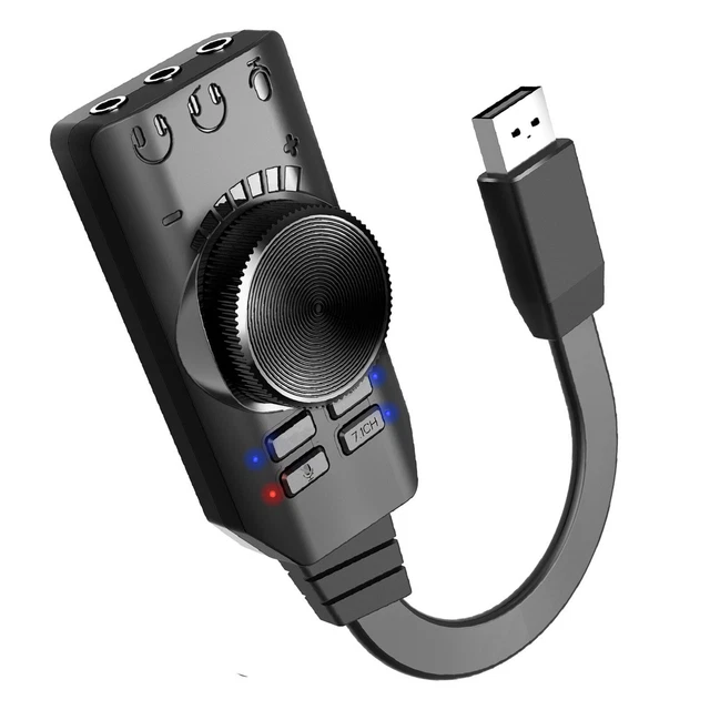 SCHEDA AUDIO USB 7,1 canali auricolare microfono jack audio adattatore ...