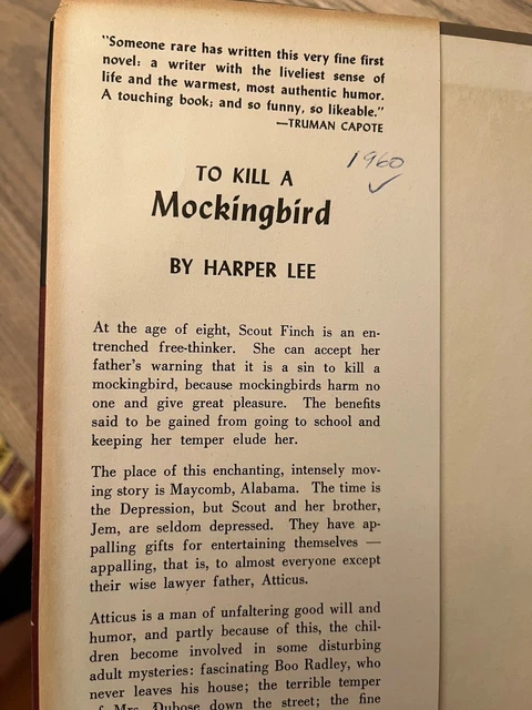 1960~ TO KILL a Mockingbird~ Harper Lee, First Book Club Edition £49.11 ...