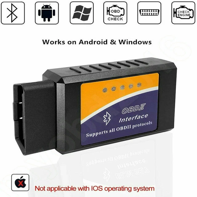 ELM327 EOBD BLUETOOTH Diagnostic OBD2 Car Engine Scanner Tool Fault ...