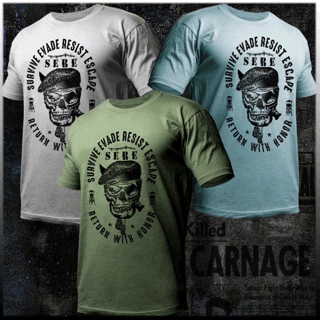 SPECIAL FORCES T-SHIRT SERE Military POW MIA Combat Survival Tactical ...