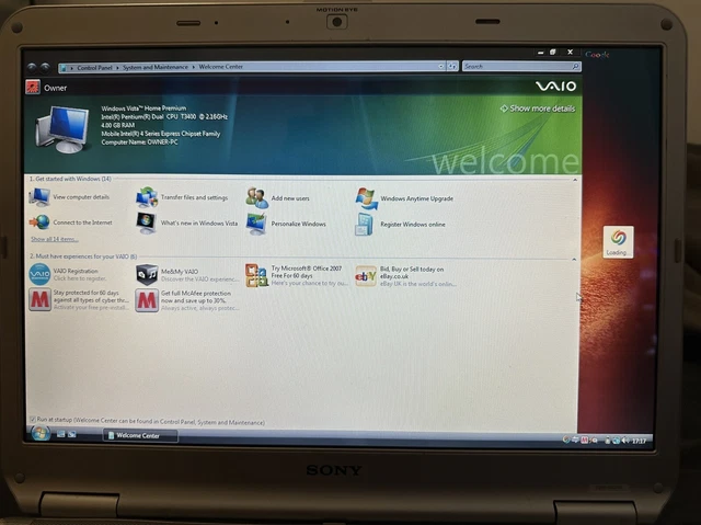 SONY VAIO VGN-NS20E Laptop £35.00 - PicClick UK