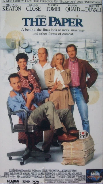 THE PAPER (VHS, 1999) Michael Keaton, Glenn Close, Marisa Tomei, Randy ...