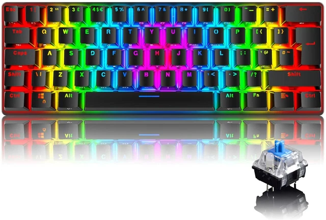 UK LAYOUT WIRED 60% Mechanical Gaming Keyboard 61 Keys Chroma RGB ...