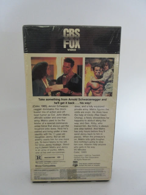 1985 ARNOLD SCHWARZENEGGER Commando CBS Fox VHS Tape $24.59 - PicClick CA