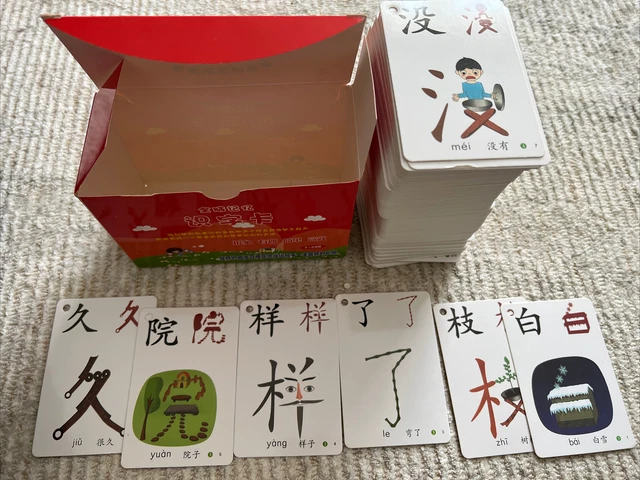 LEARN RECOGNIZE CHINESE Characters w/ Pinyin & Pictures Flash Cards 1 ...