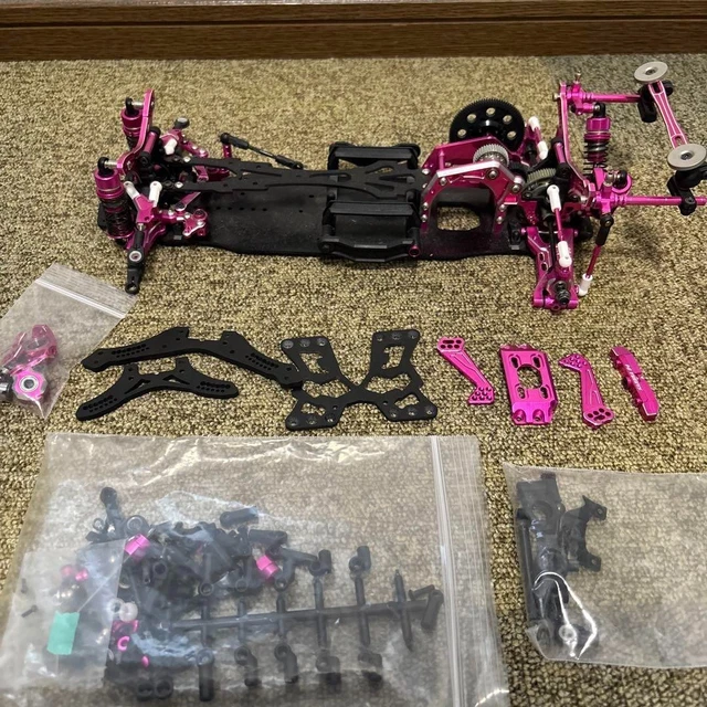 3RACING SAKURA D4 RC Car Chassis Pink Custom Painted 1/10 Scale Drift ...