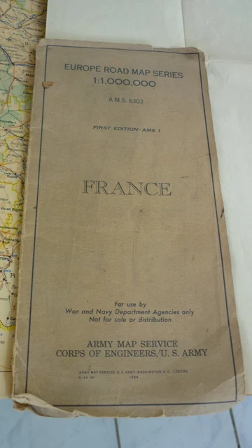 WW2 US ARMY Map Service Corps Of Engineers France D Day Invasion Dated ...