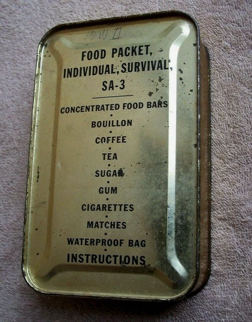 WWII US FOOD Packet Individual Survival Tin Sa-3 Rations, Mess ...