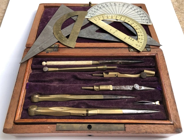 ANTIQUE VICTORIAN DRAFTING Compass Tools Drawing Instruments in ...
