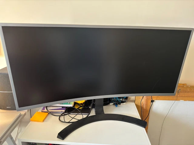 35& INCH WQHD 3440 x 1440 Curved UltraWide Gaming Monitor 100Hz Silver ...