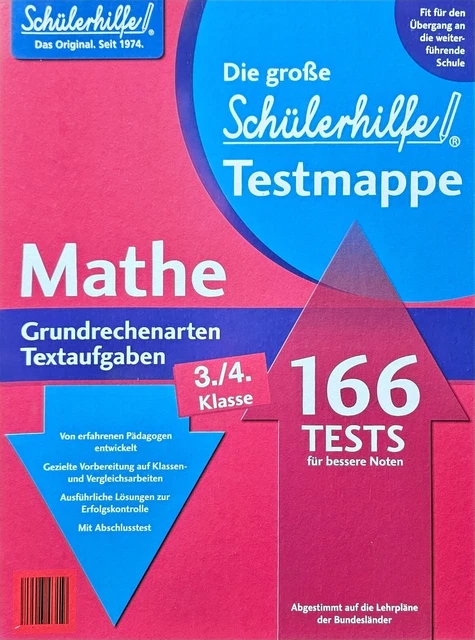 DIE GROSSE SCHÜLERHILFE Testblock Mathe 3./4. Klasse - 166 Tests EUR 2 ...