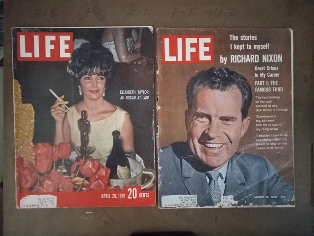 LIFE MAGAZINE ELIZABETH TAYLOR AN OSCAR AT LAST RICHARD NIXON 1960'S ...