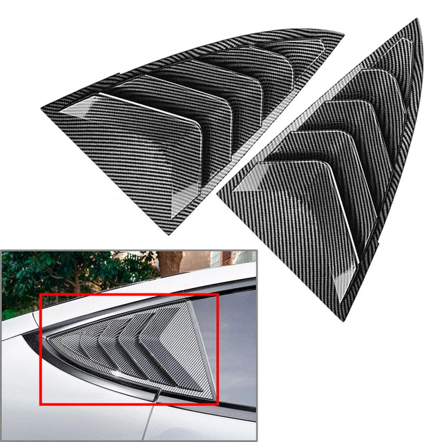 REAR WINDOW SIDE Vent Shutter Louver Cover Trim Fit Tesla Model 3 Model ...